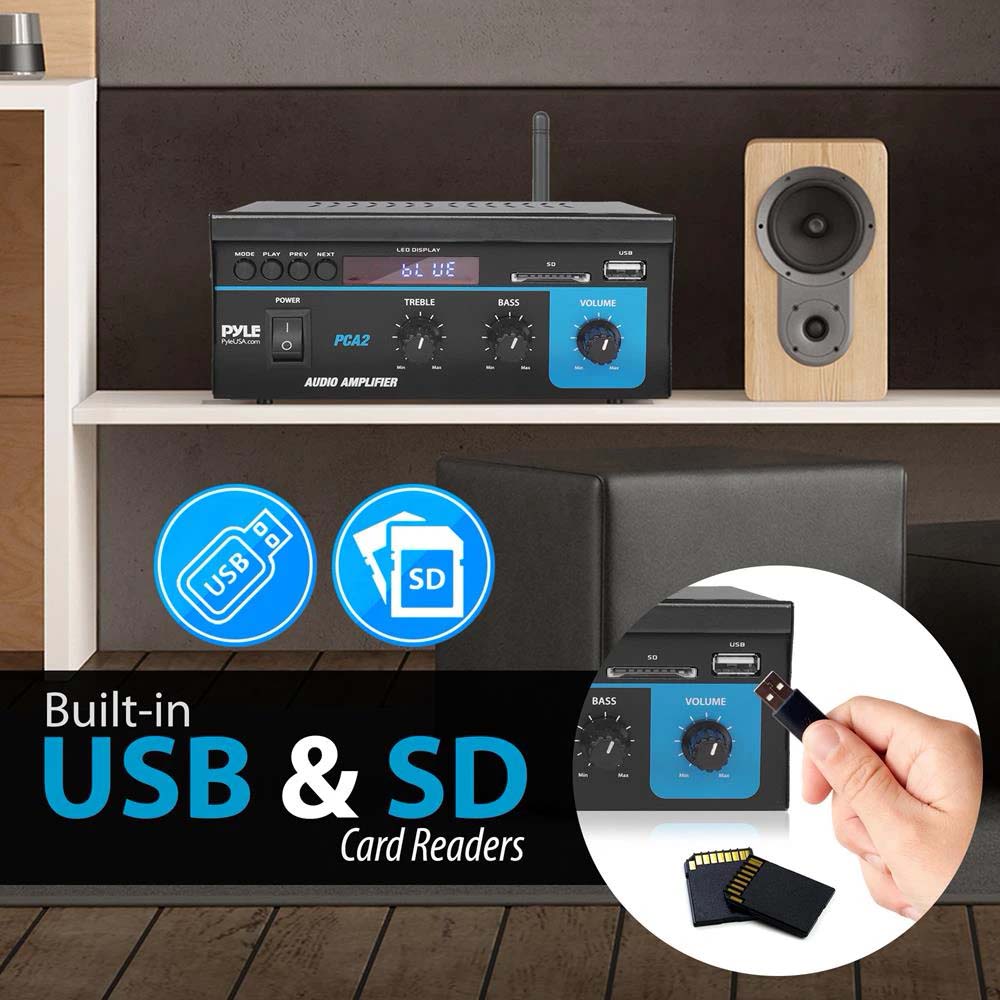 Pyle Mini 2 Channel 80 Watt Amplifier with Bluetooth – bigcarstereo