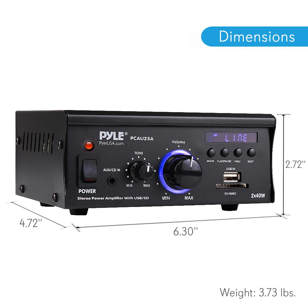 Pyle mini 2CH amplifier with USB – bigcarstereo