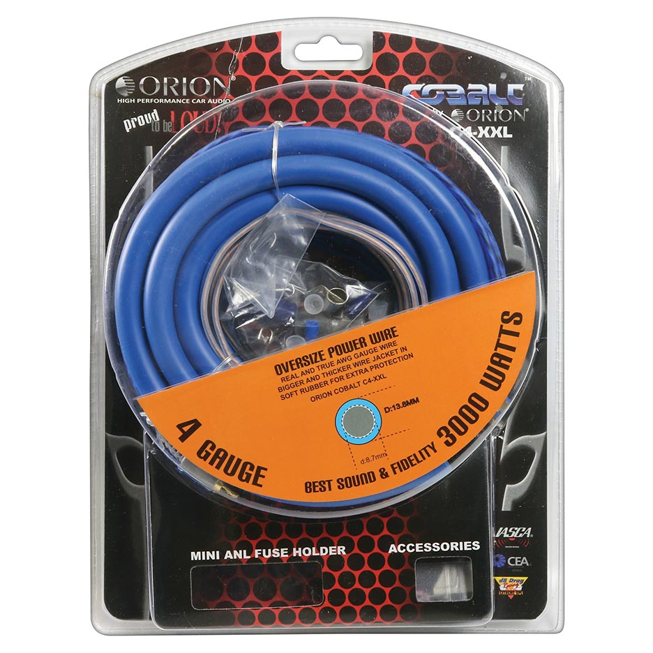 Orion Cobalt Complete 4 Gauge Amp Kit Oversize Wire (3000 Watts ...